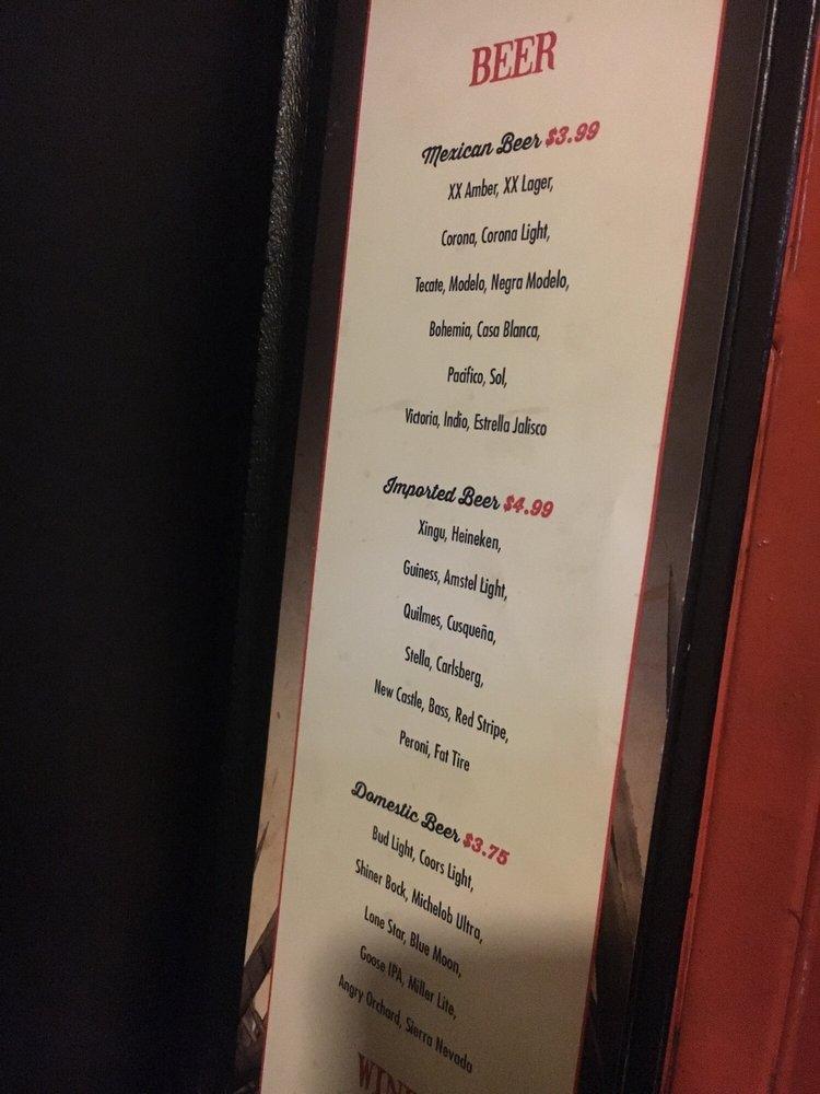Menu at Chapultepec Lupita restaurant, Houston
