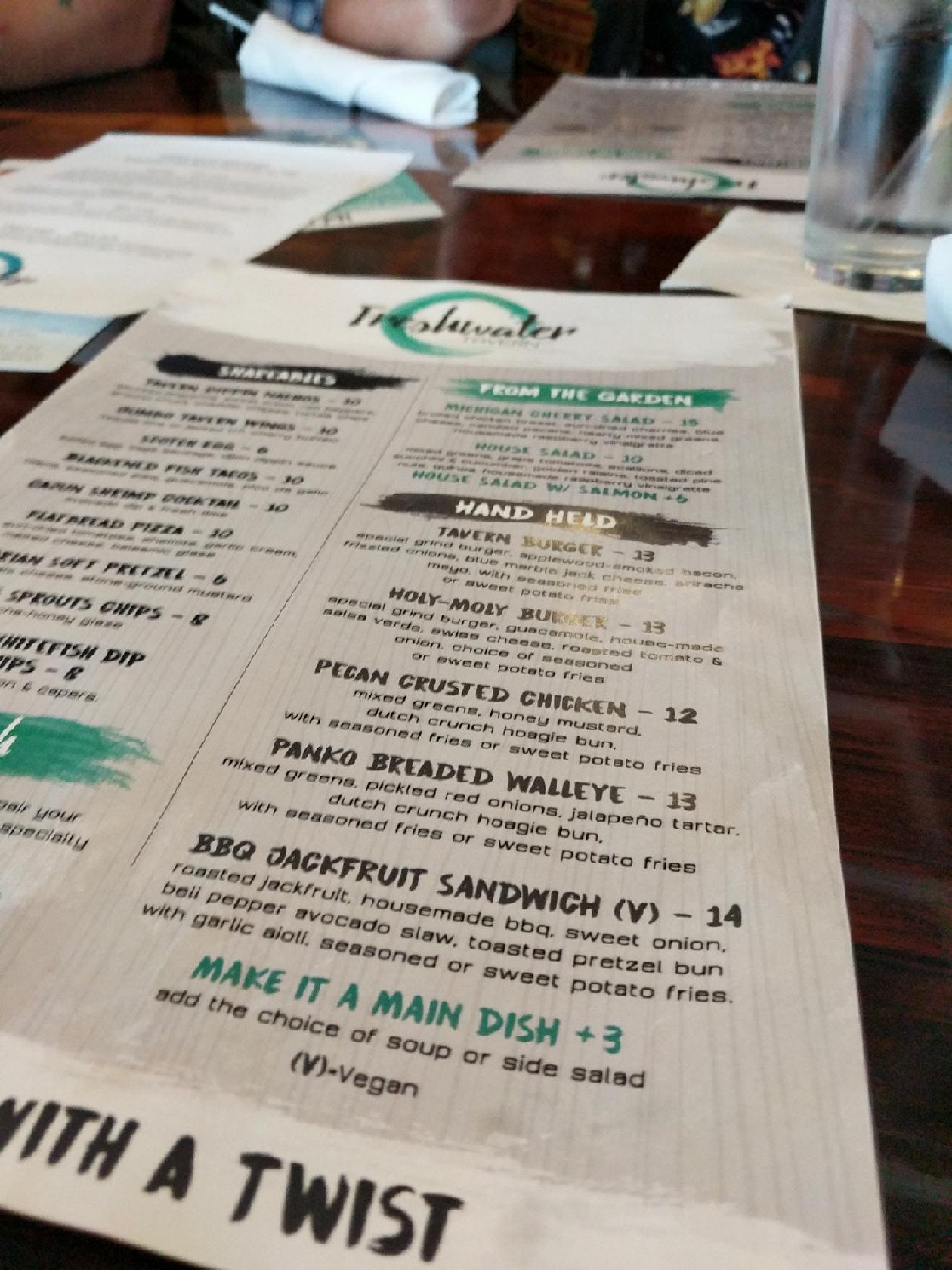 Menu at Freshwater Tavern steakhouse, Gladstone, P Rd