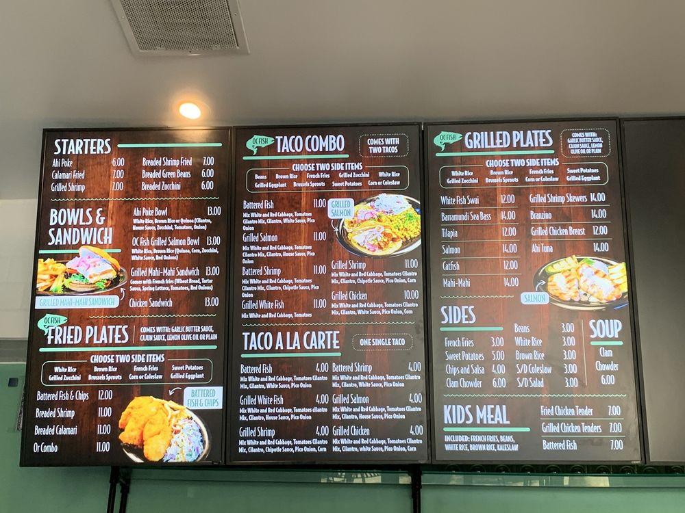 Menu at OC Fish Grill restaurant, Irvine