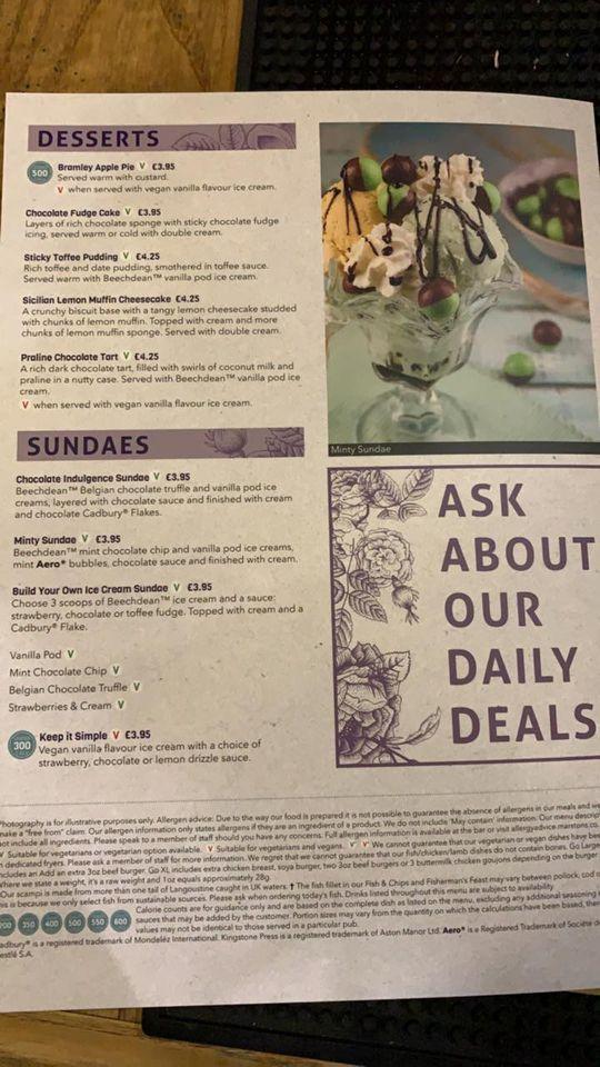 Menu at Red Lion pub & bar, Rugeley, 170 Main Rd