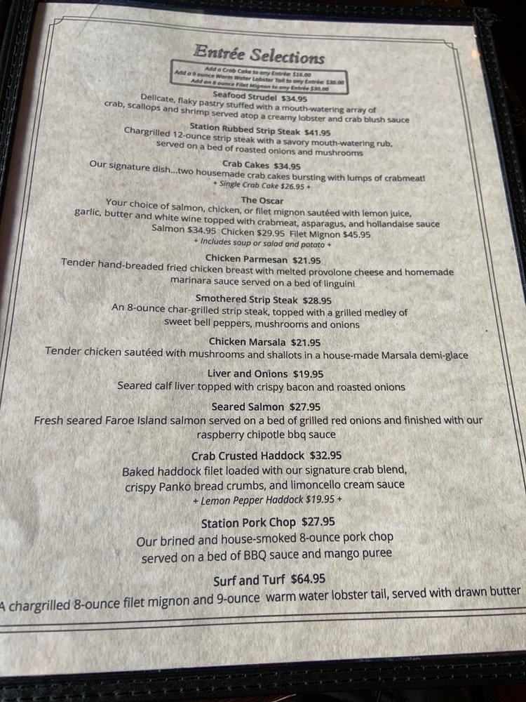Menu at Tamaqua Station Restaurant, Tamaqua