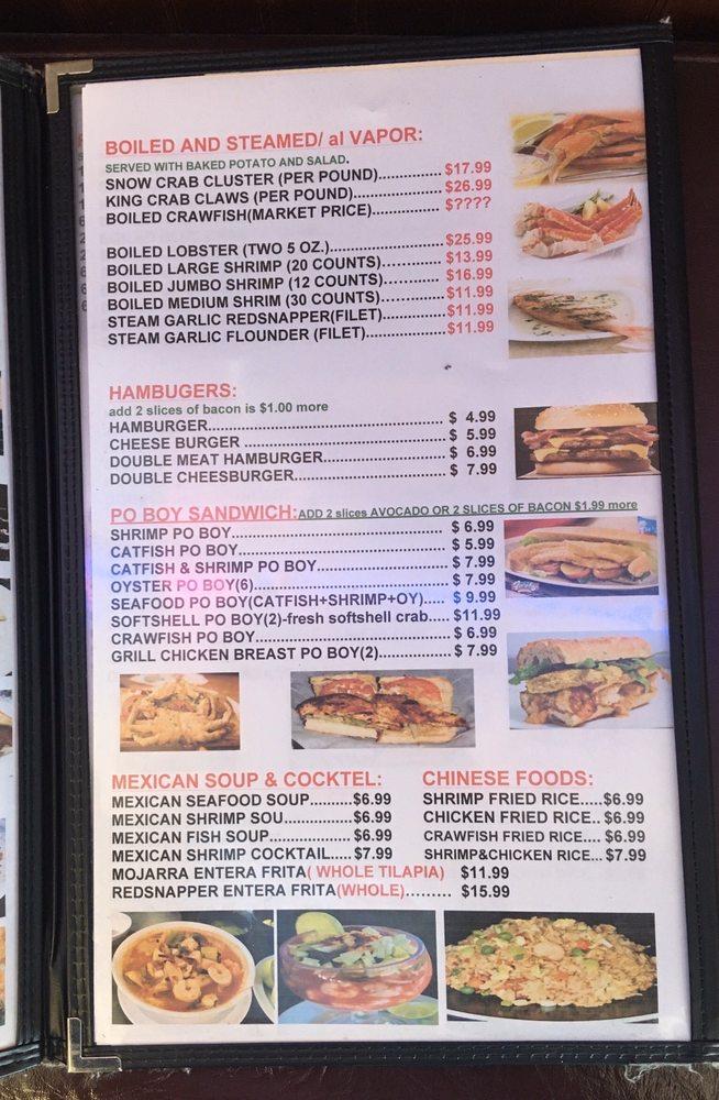 Menu at Baytown Seafood Restaurant, La Porte, N Hwy 146