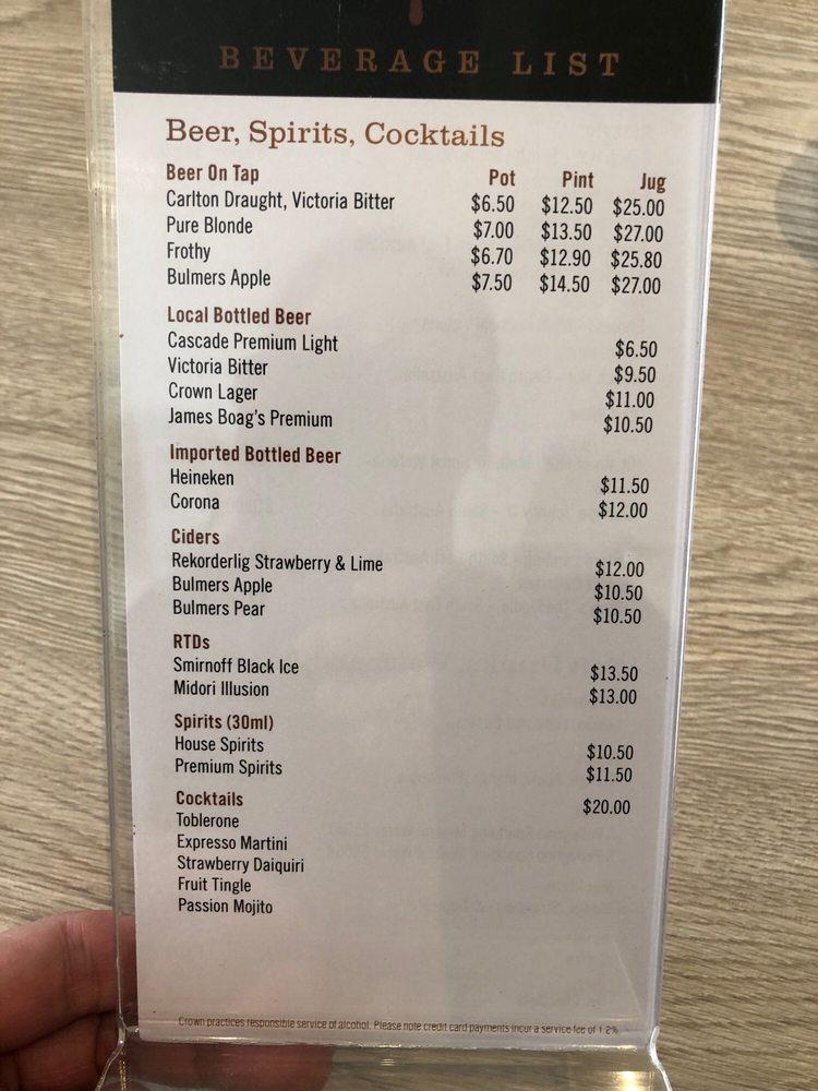Menu at Kitchen Workshop restaurant, Southbank