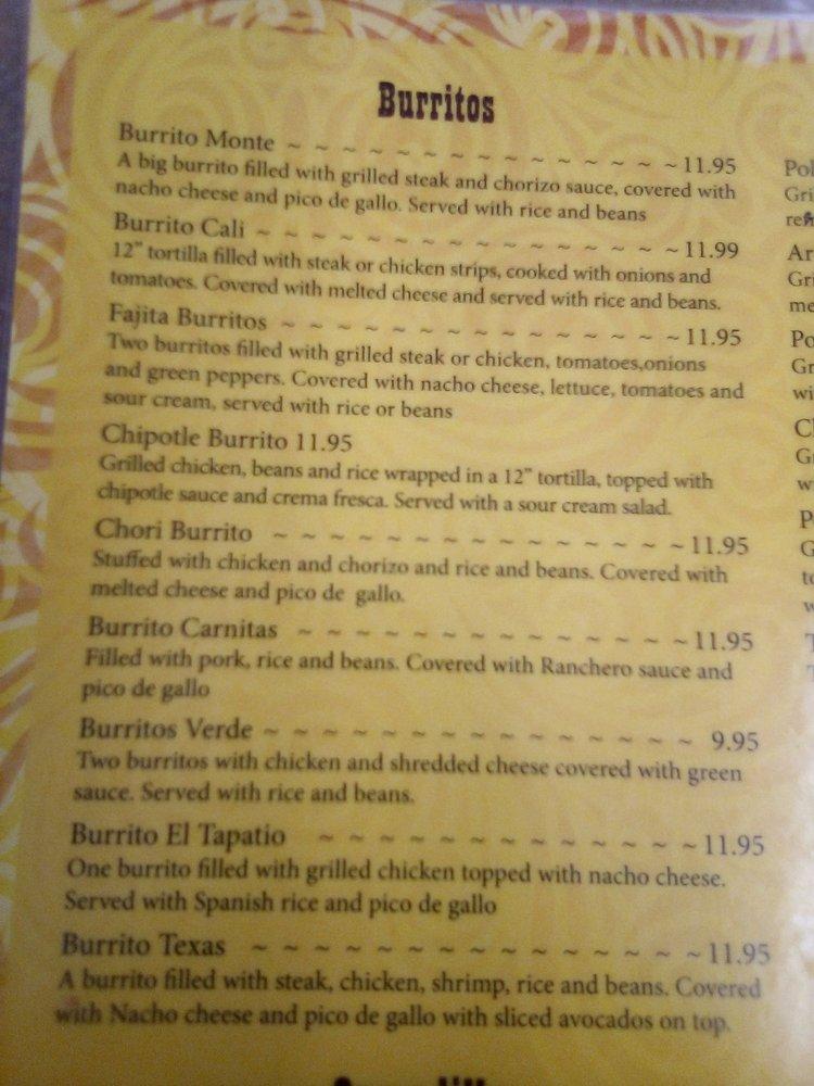 Menu at Los Dos Amigos Mexican Restaurant, Bowling Green