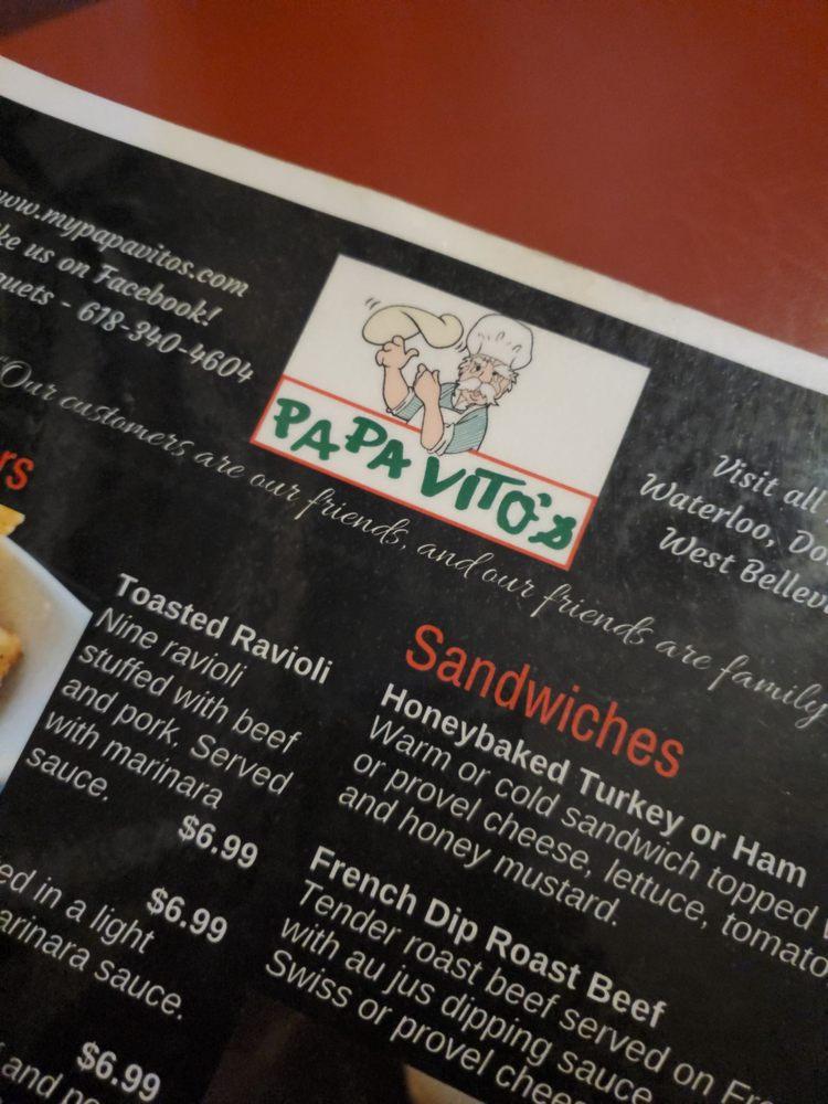 Menu at Papa Vito's Pizza Downtown pizzeria, Belleville, 318 E ...