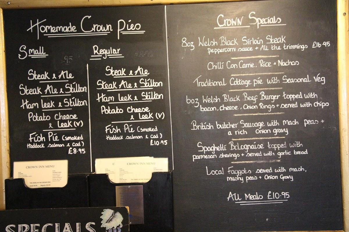 Menu at The Crown Inn pub & bar, Wentnor