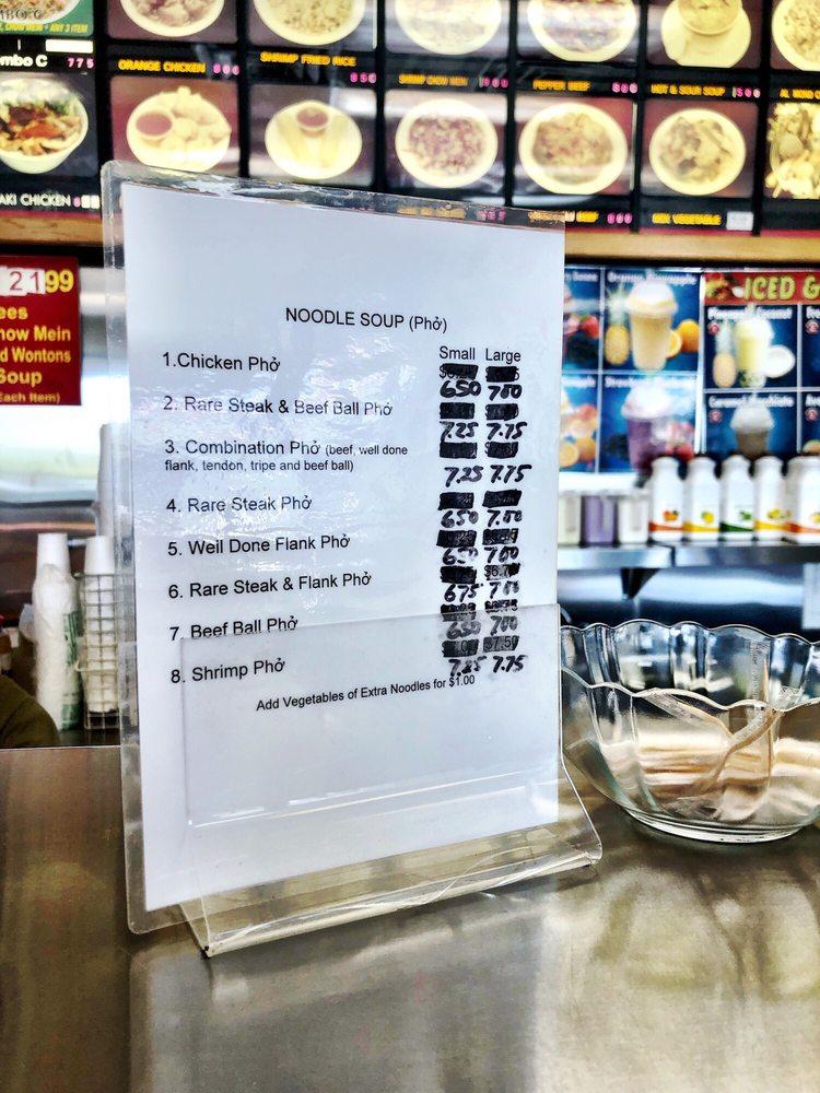 Menu at China Star Express fast food, Long Beach
