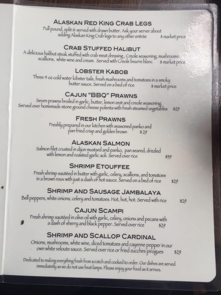 Menu at Double Musky Inn restaurant, Anchorage, Mile