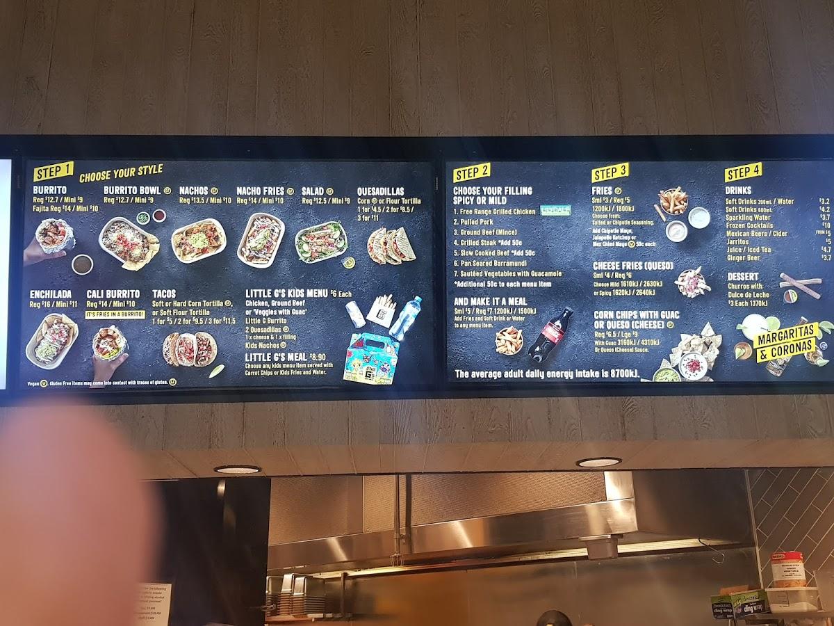 Menu at Guzman y Gomez - Rockhampton restaurant, Park Avenue