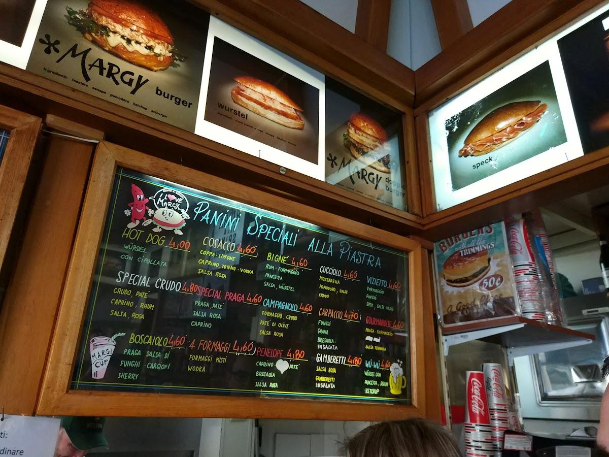 Menu da Margy Burger Milano fast food, Milano