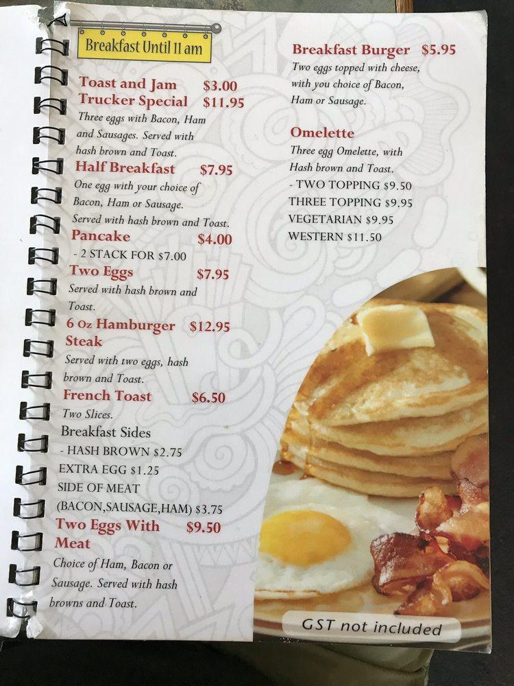 Menu at Max's Drive-in Restaurant, Bashaw