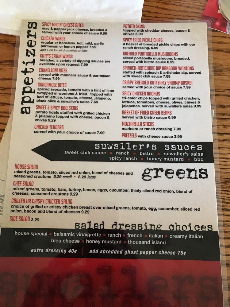 Menu at Suwallers Bar & Grill, St. Louis