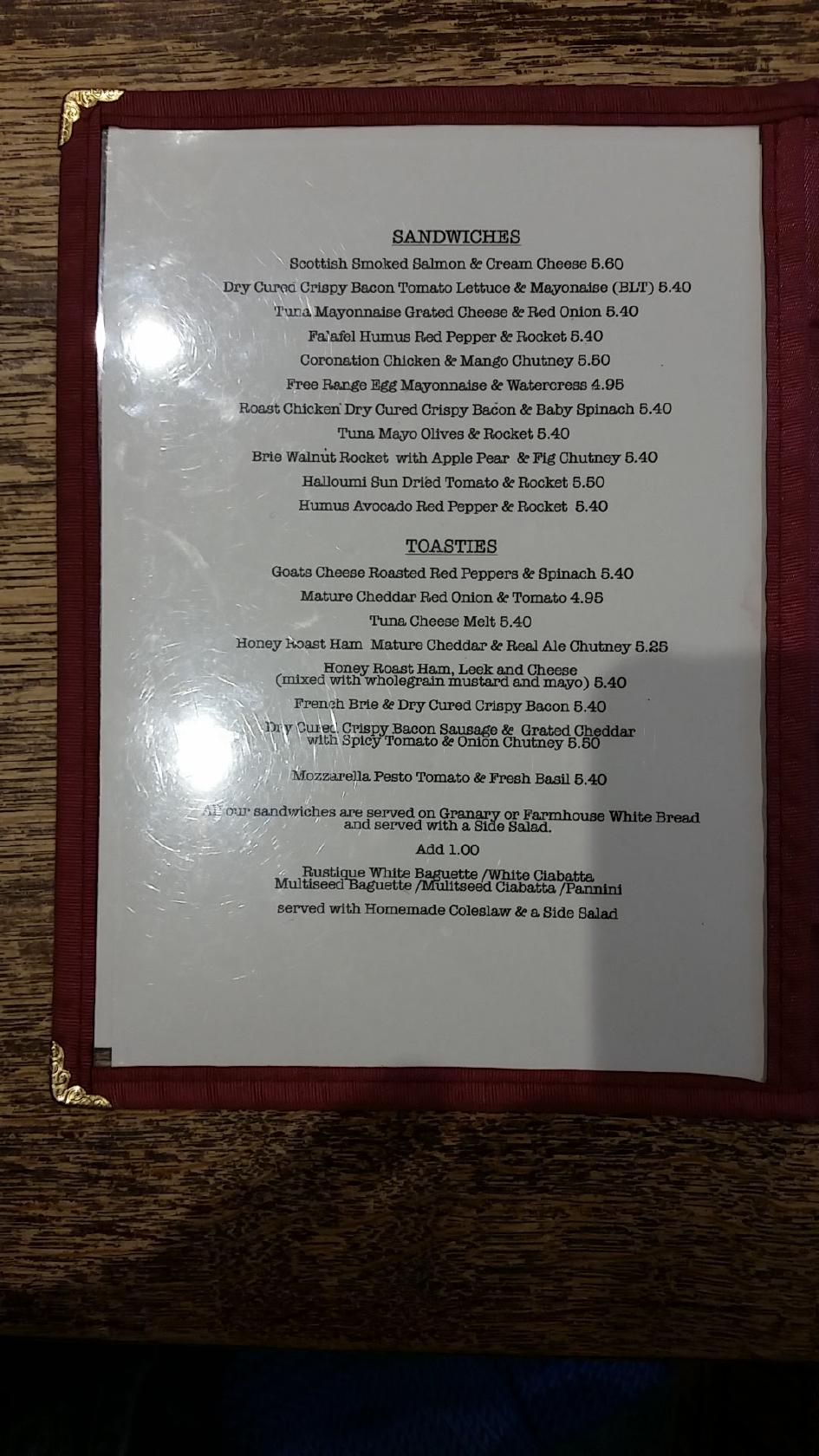 Menu at The Drawing Room of Locksbottom cafe, Orpington, 405 Crofton Rd