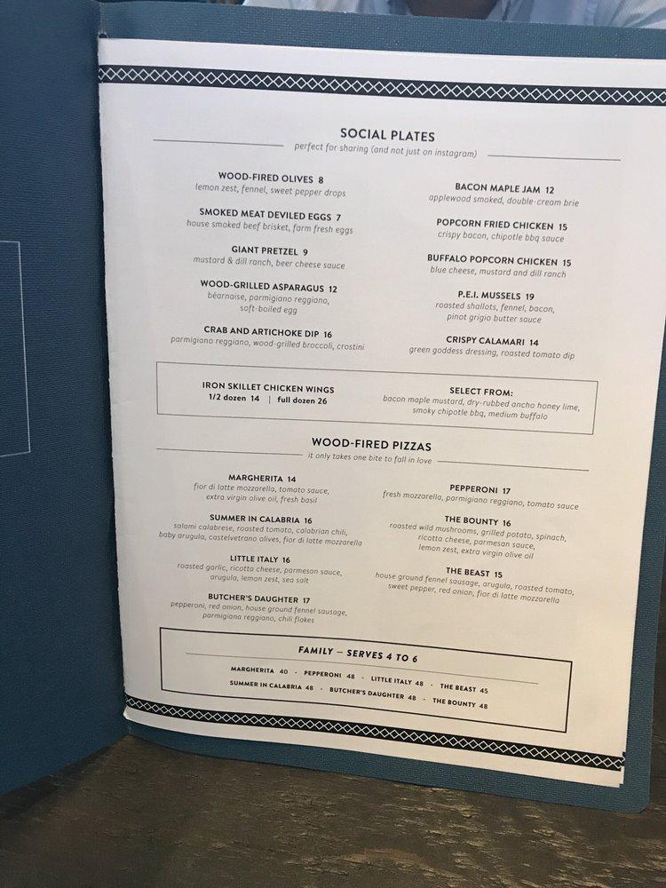 Menu at The Rec Room pub & bar, Toronto