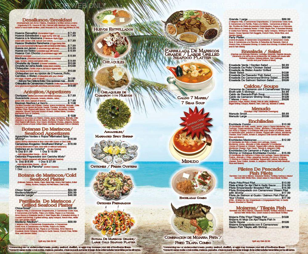 Menu at La Vero's Mexican Seafood & Bar, Oxnard, 231 W 5th St