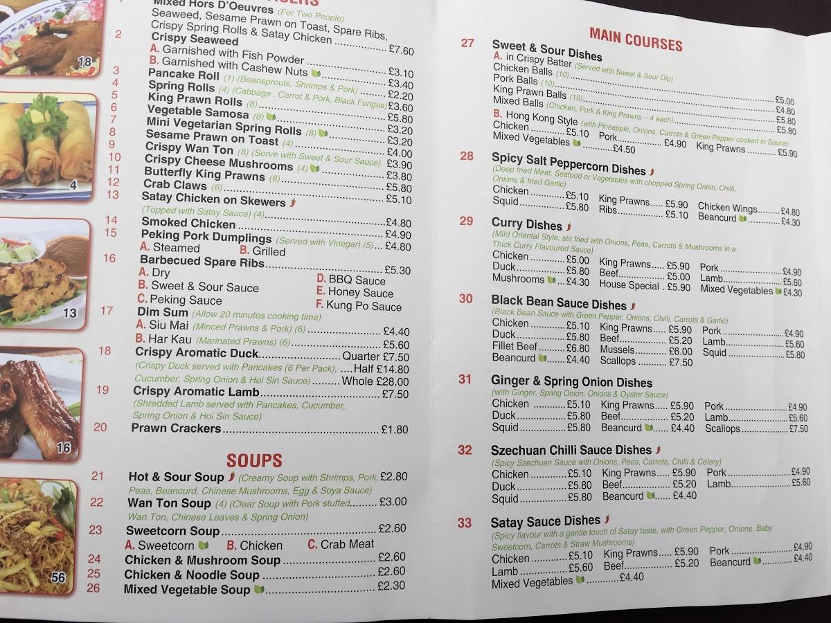 Menu at Royal Chef fast food, West Byfleet
