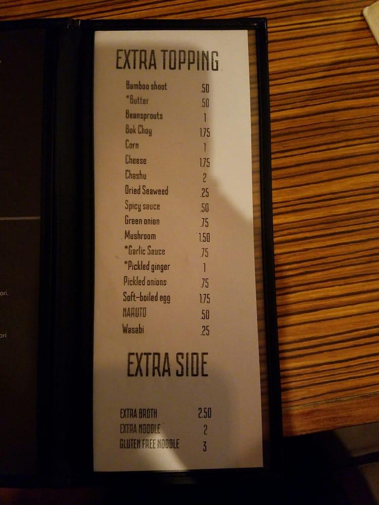 Menu at Uma Uma restaurant, Ellicott City