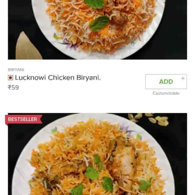 Menu at Azmi Biryani, Lucknow