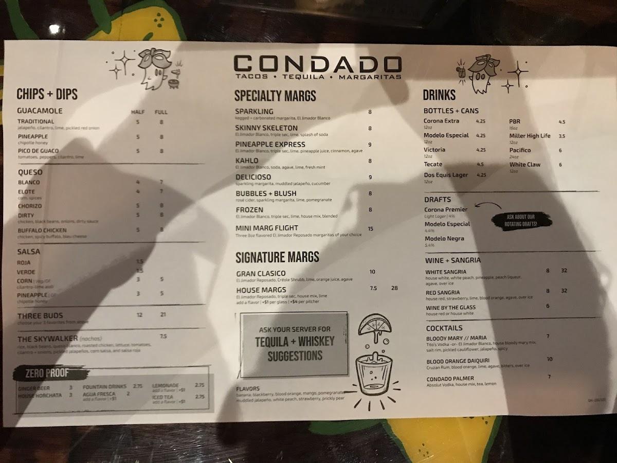 Menu at Condado Tacos pub & bar, Strongsville