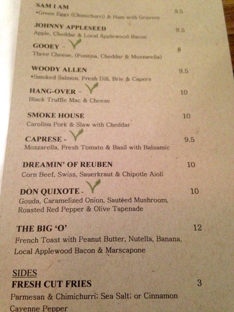 Menu at The Grilled Cheese Bistro pub & bar, Norfolk