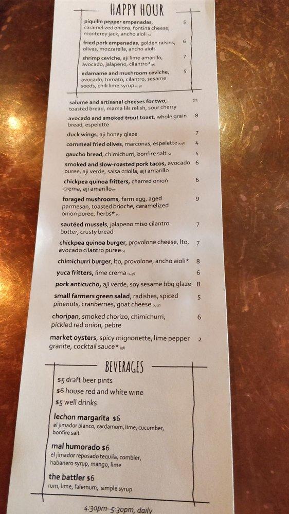 Menu at Lechon pub & bar, Portland