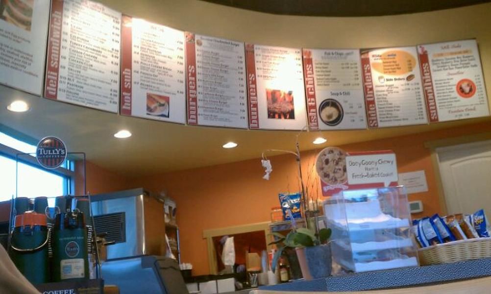 Menu at Shake N' Go fast food, Woodinville