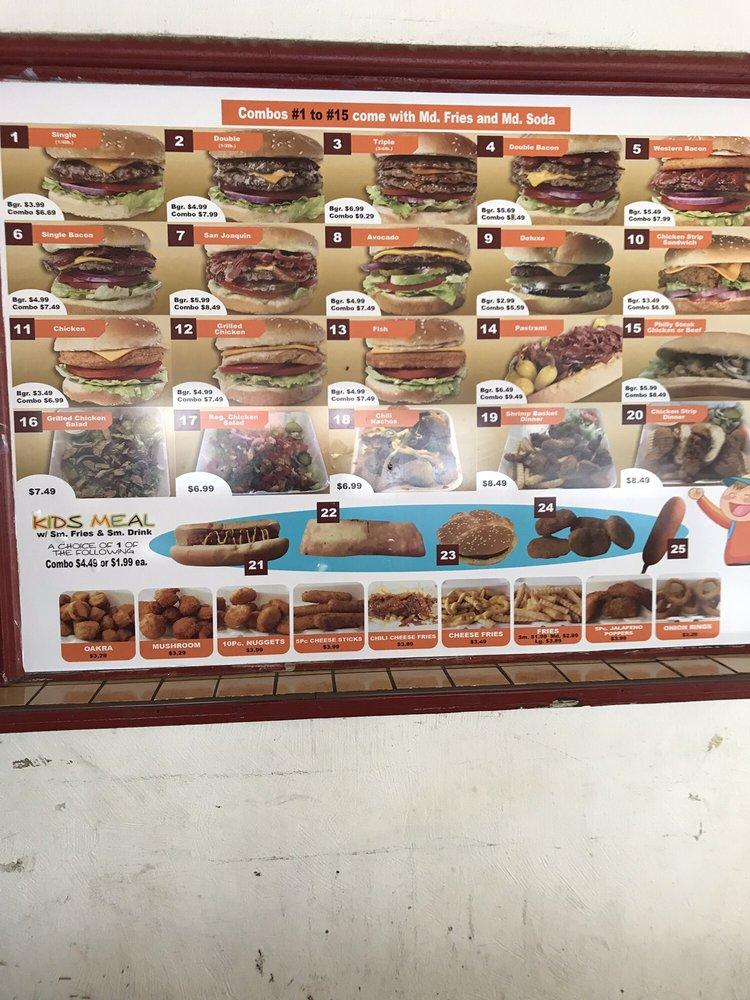 Menu at Three Brothers Drive-In restaurant, Pixley