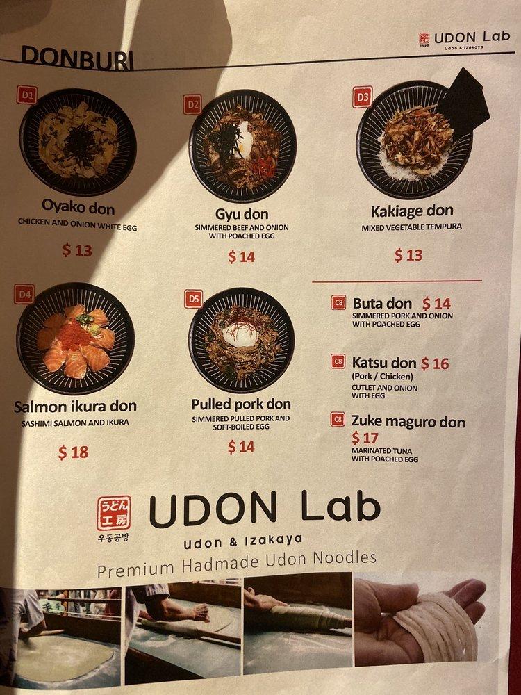 Carta del restaurante UDON Lab 우동공방, West New York