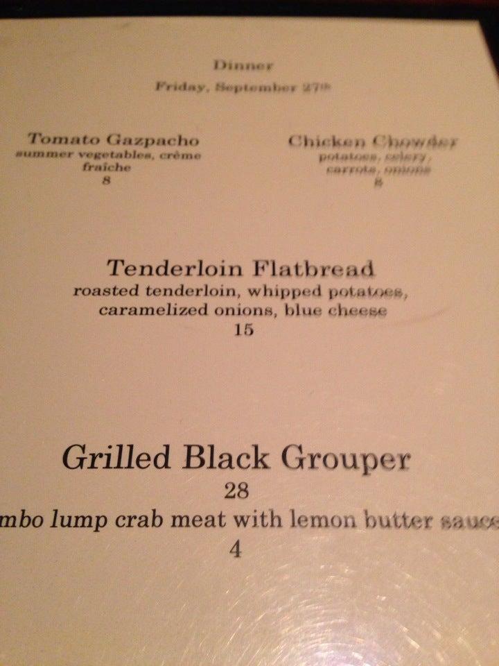 Menu at BrickTop's restaurant, Franklin, W McEwen Dr