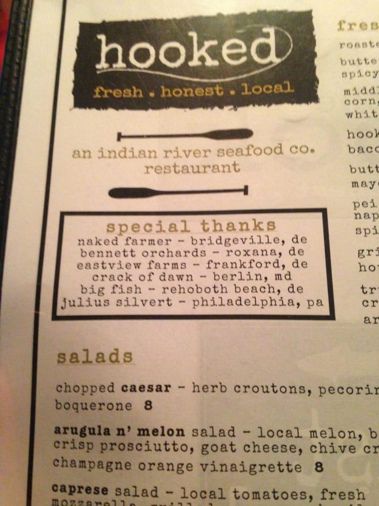 Menu at Hooked restaurant, Ocean City