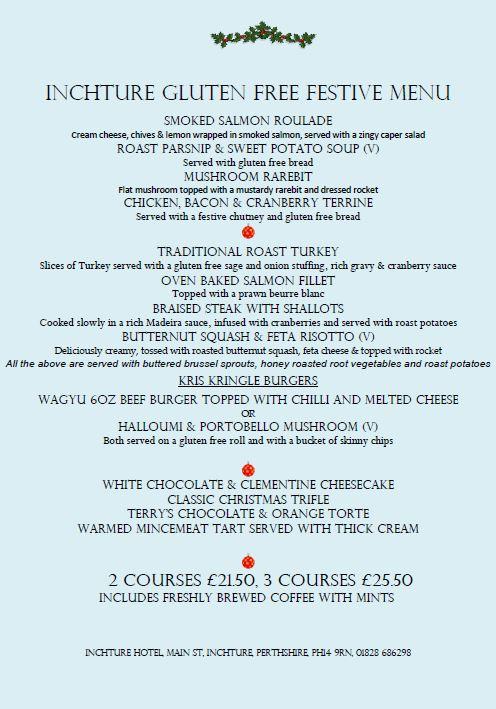 Menu at Inchture Hotel, Restaurant & Bar, Inchture
