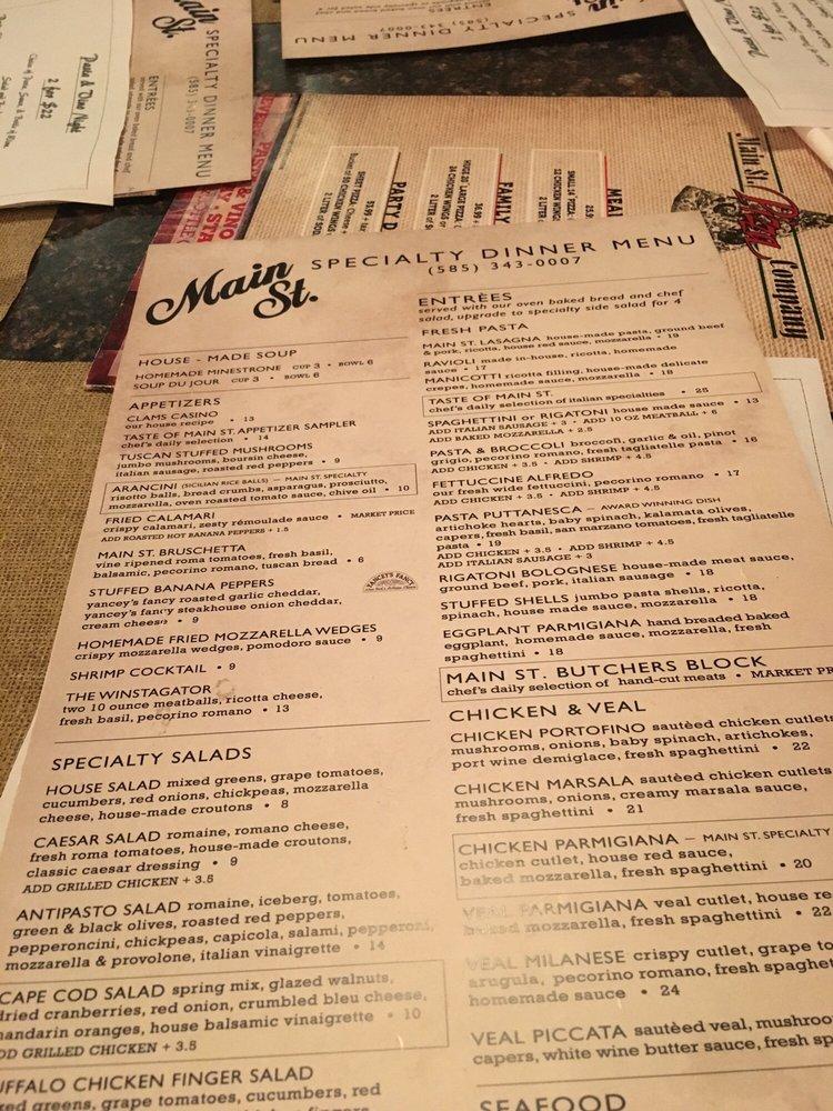 Menu at Main Street Pizza Company pizzeria, Batavia