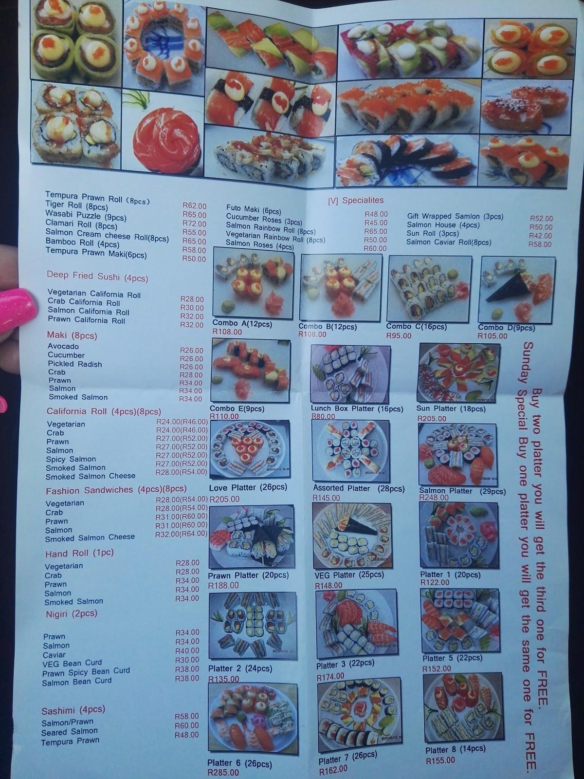 Menu at Ming Chinese Take Away And Sushi Bar, Centurion
