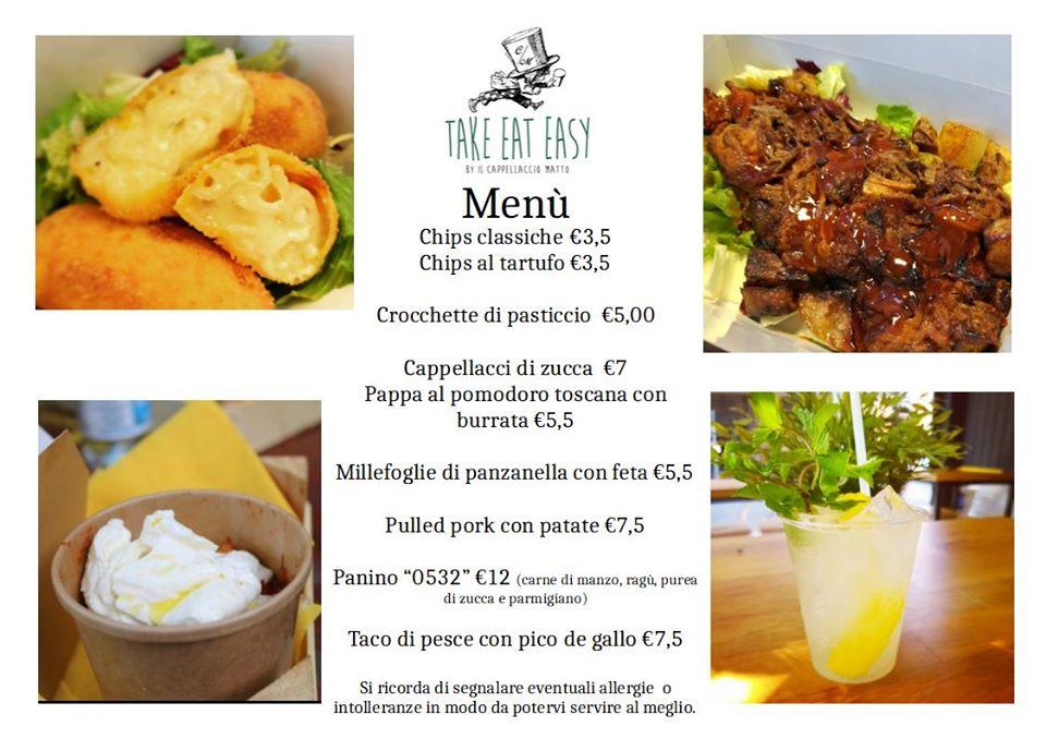Menu at Take Eat Easy Il Cappellaccio Matto restaurant, Ferrara