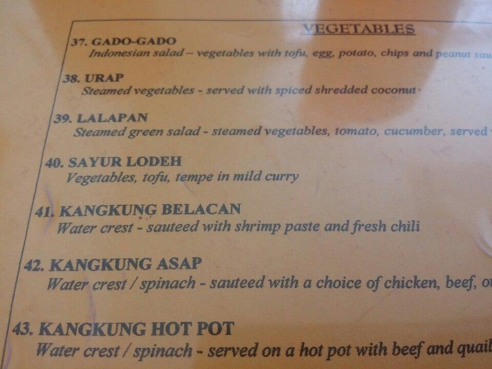 Menu at Wayang Restaurant Halal, Alhambra