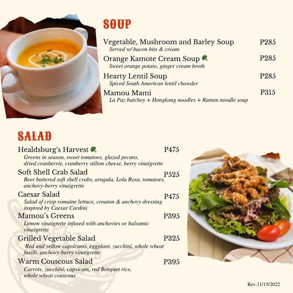 Menu at Mamou - A Home Kitchen steakhouse, Taguig, Mcarthur Avenue ...
