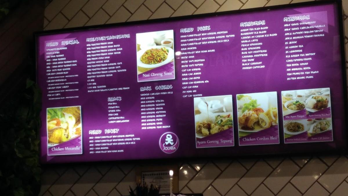 Меню ресторана Solaria - Bandar Udara Internasional Soekarno - Hatta ...