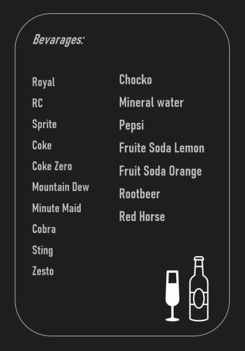 Menu at Angkay's Café restaurant, Quezon City