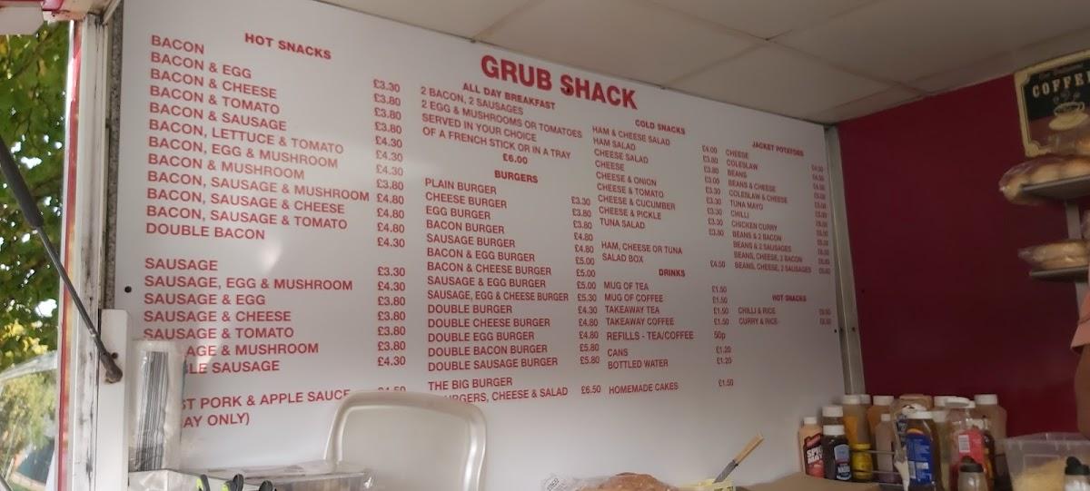 Menu at Grub Shack restaurant, Devizes