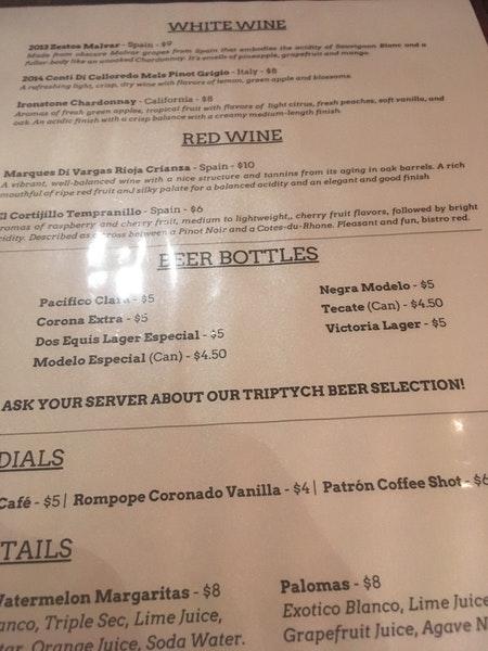 Menu at Maize at the Station restaurant, Champaign, 100 N Chestnut St