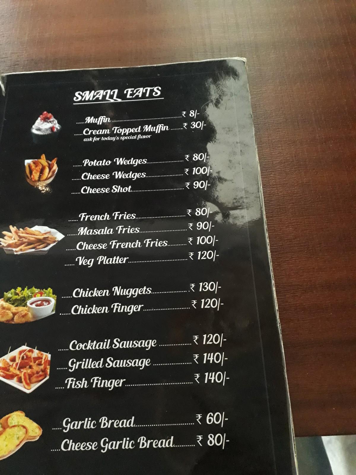 Menu at Rhymes Cafe, Thodupuzha