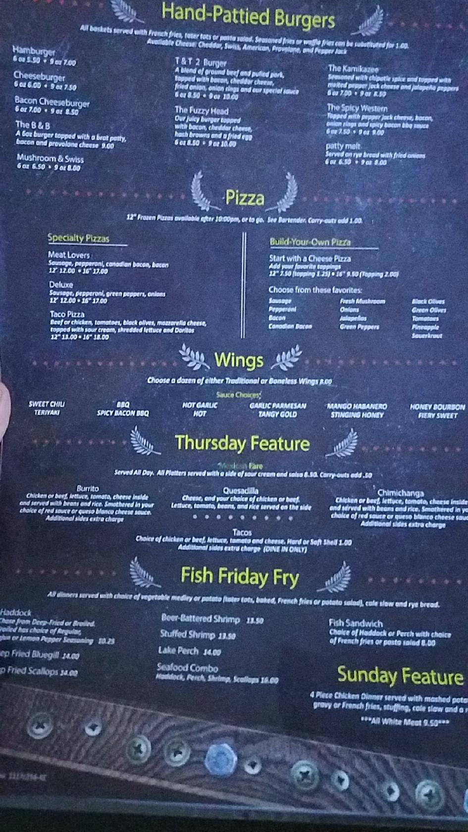 Menu at The Roundabout Bar & Grill, Kaukauna