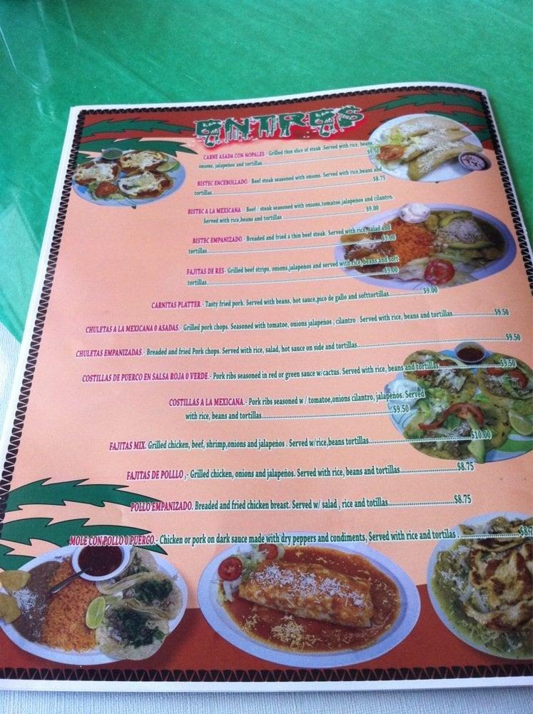 Menu at Chicano's Restaurant, Scranton, 427 Cedar Ave