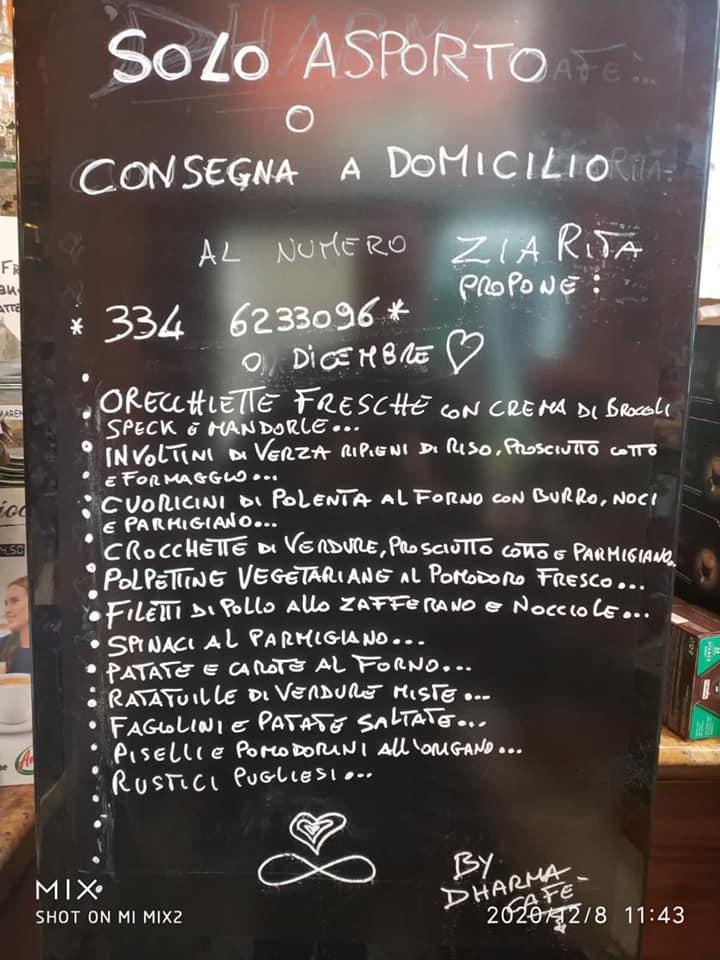 Menu da Dharma Cafè, Torino