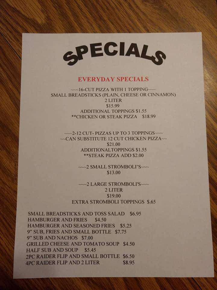 Menu at Albright's Pizza & More pizzeria, Meyersdale