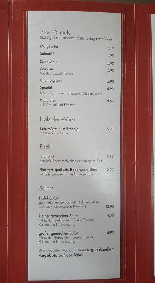 Speisekarte von Häfeli restaurant, Uhldingen-Mühlhofen