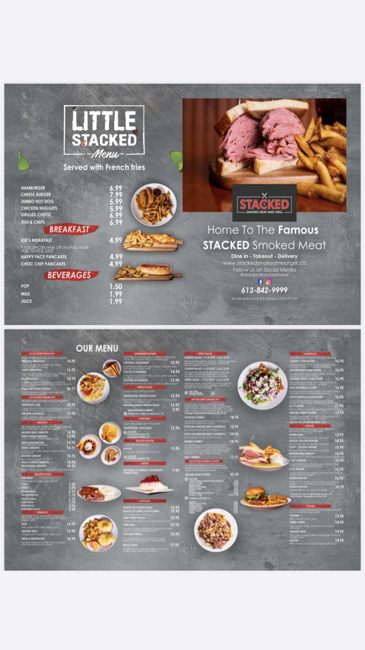 Menu at STACKED - Smoked Meat & Grill restaurant, Ottawa, 425 McArthur ...