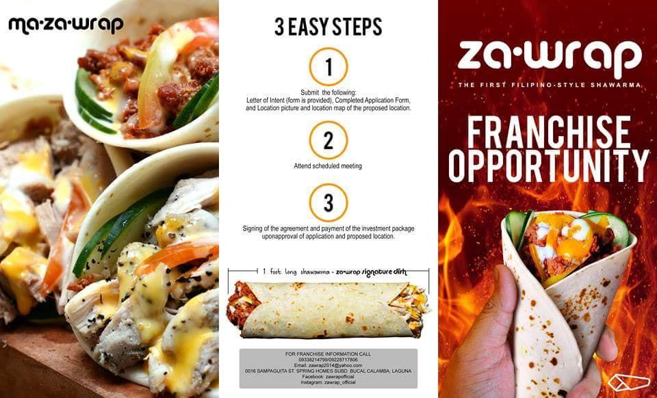 Menu at Za-Wrap The First Filipino Style Shawarma, Calamba