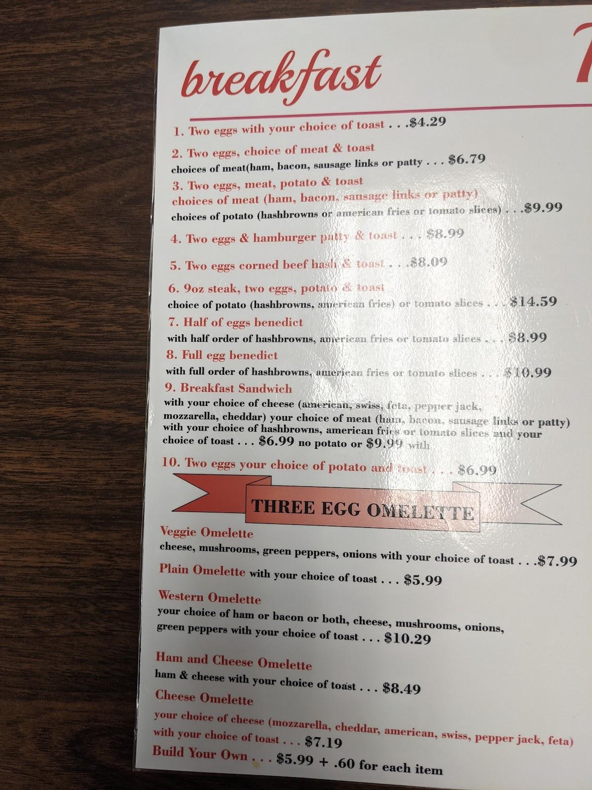 Menu at HB Cafe, Hartland, 600 Hartbrook Dr