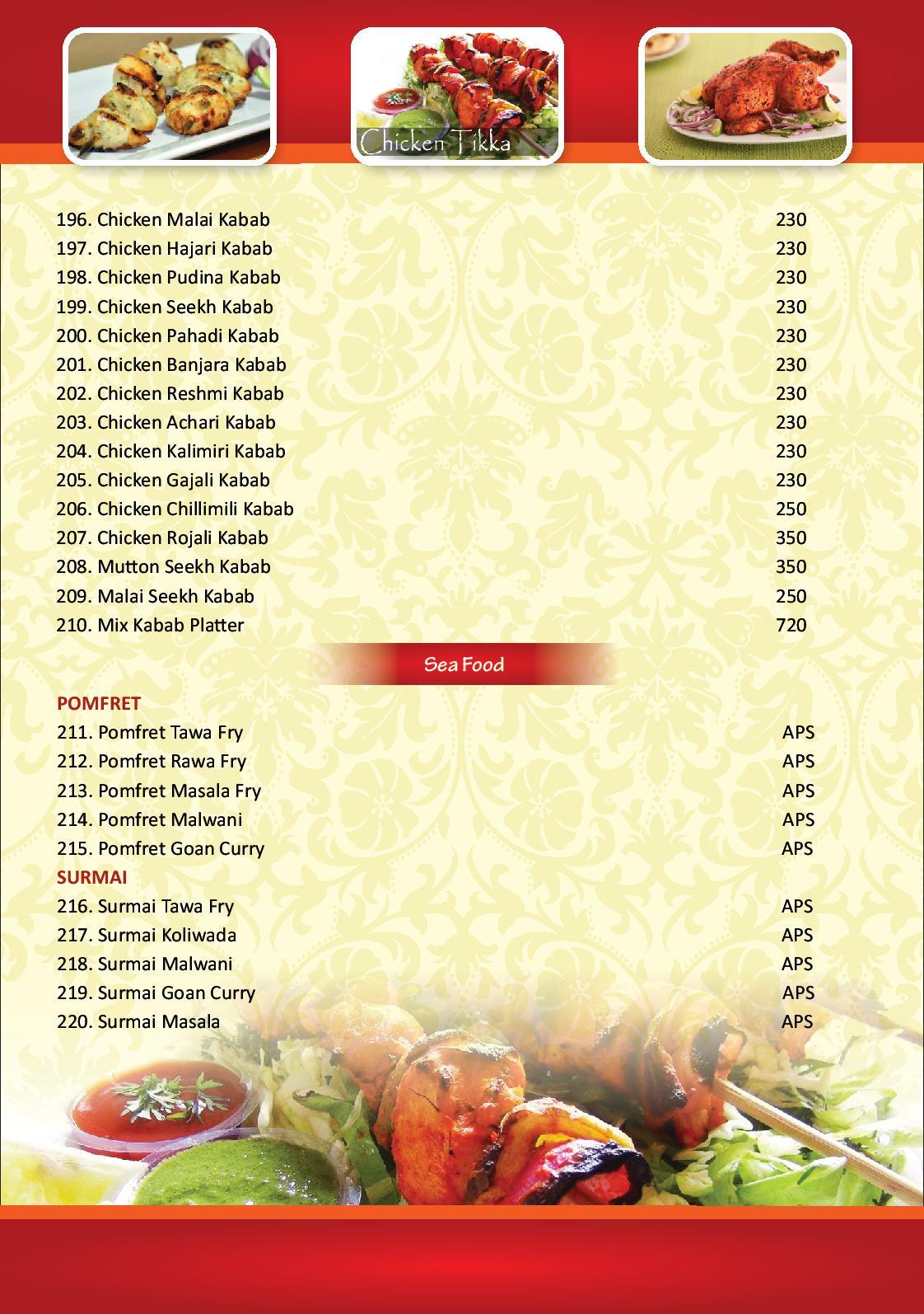 Menu at KAVISH NX, Navi Mumbai